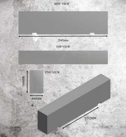 3m Concrete Stop Block - Flowplates.co.uk